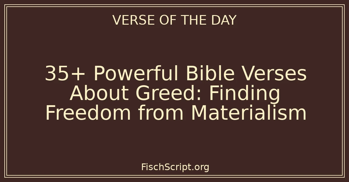 35+ Powerful Bible Verses About Greed: Finding Freedom from Materialism ...